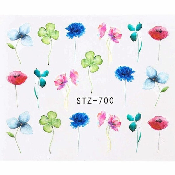 Blue Flower Decals - Etsy