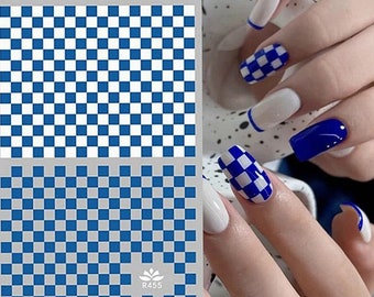 Checkboard Checker Nail Art Stickers Checkered Board White Black Check ...