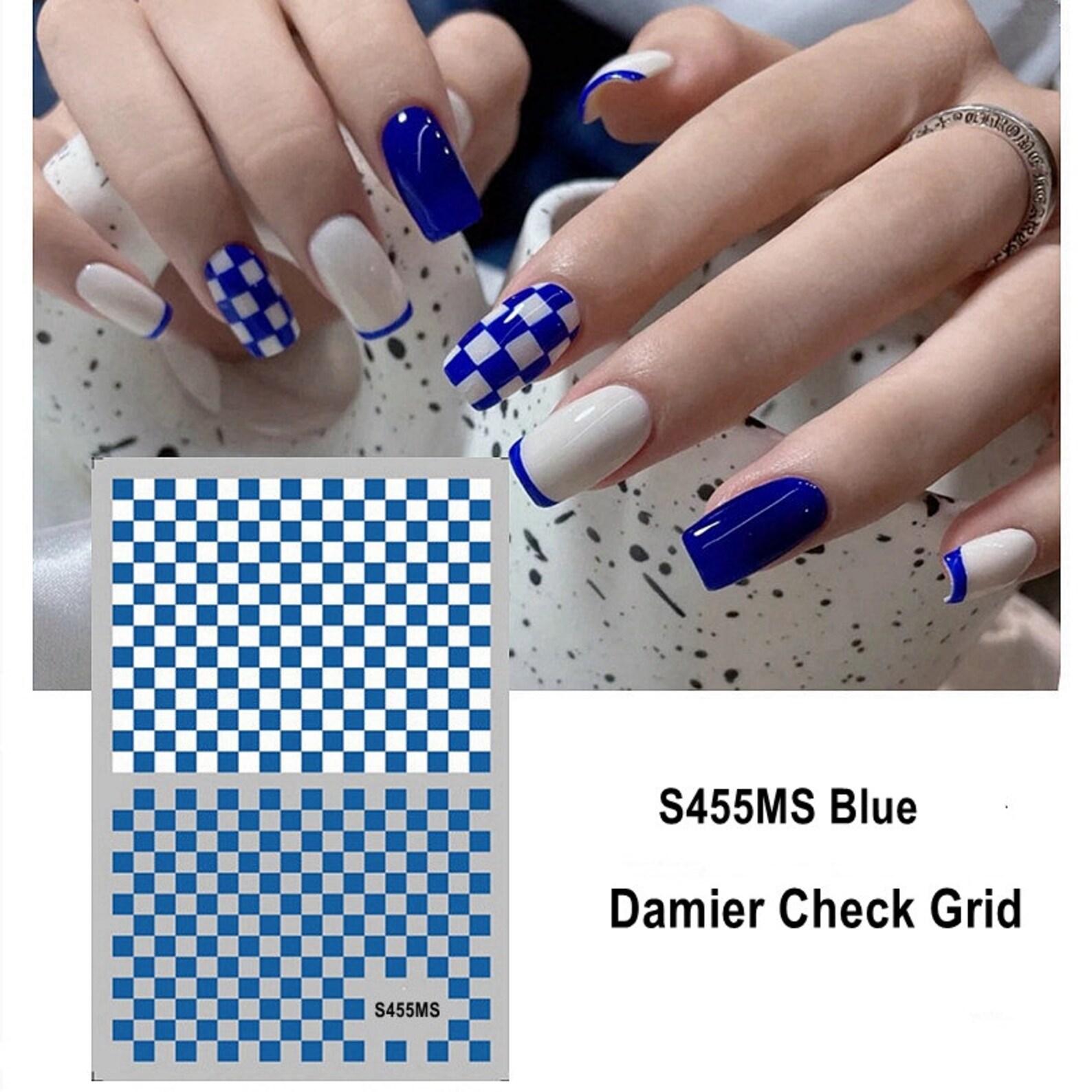 Checkboard Checker Nail Art Stickers Checkered Board White Black Check ...