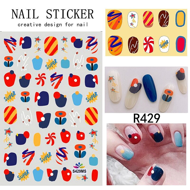 Farm Cat Goose Eggs Garden Nail Art Stickers Pastel Pink Fruit Rainbow ...