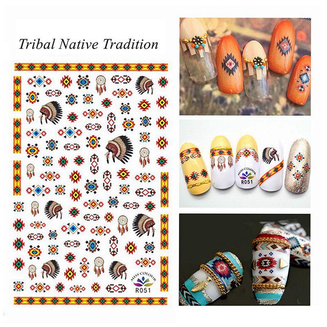 Tribal Native Culture Nail Art Stickers Native American Symbols Tribe ...