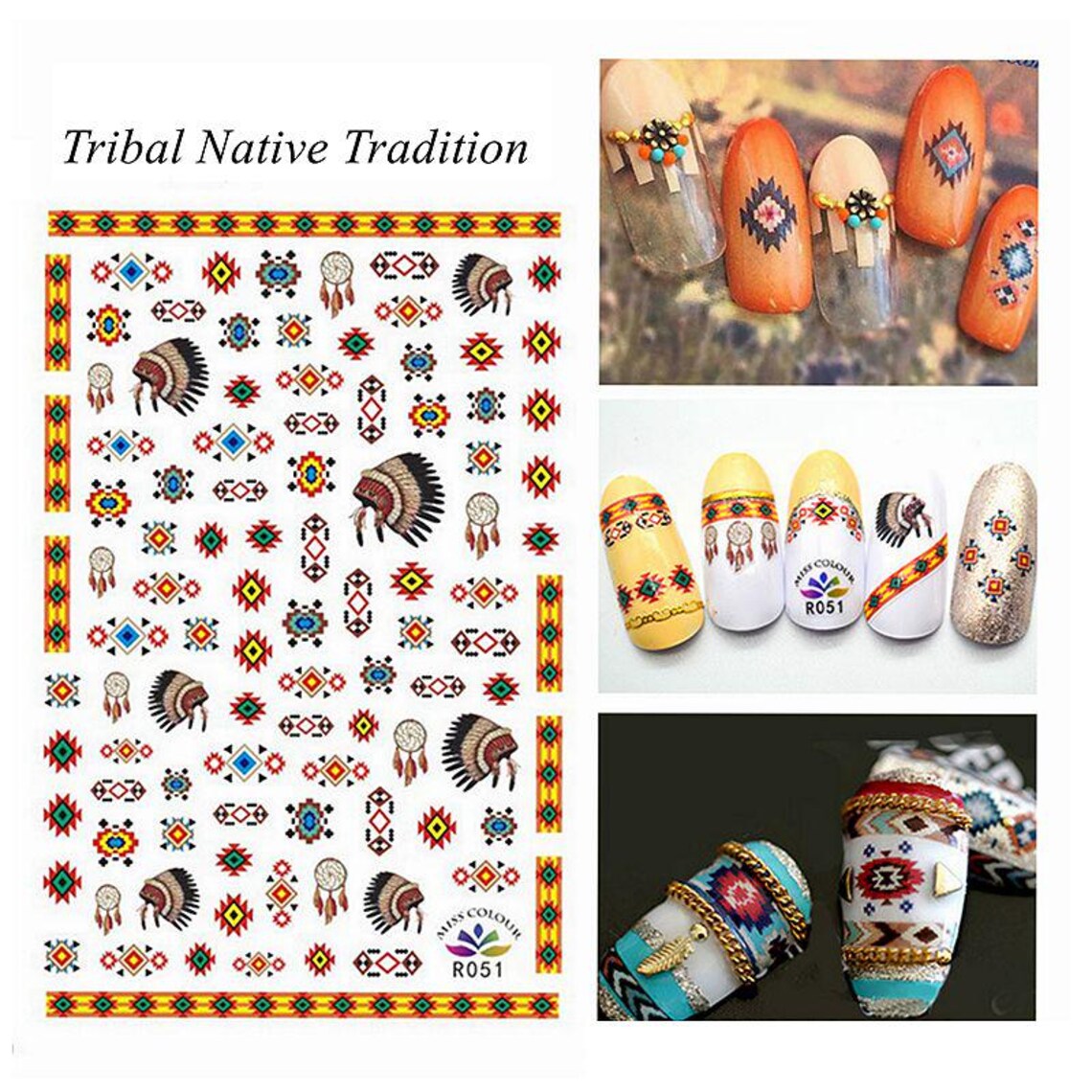 Tribal Native Culture Nail Art Stickers Native American Symbols Tribe ...