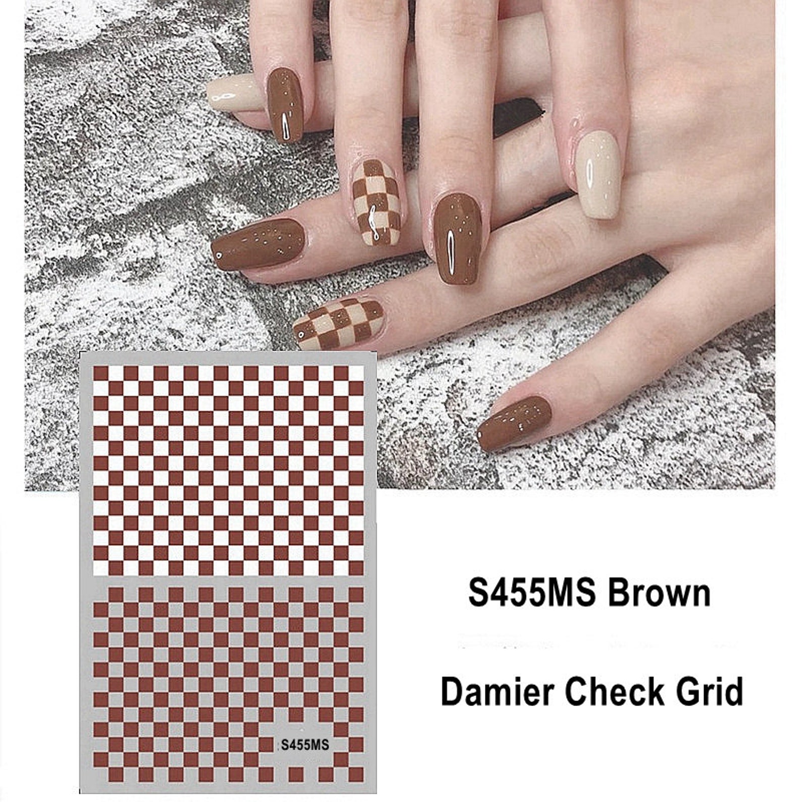 Checkboard Checker Nail Art Stickers Checkered Board White Black Check ...