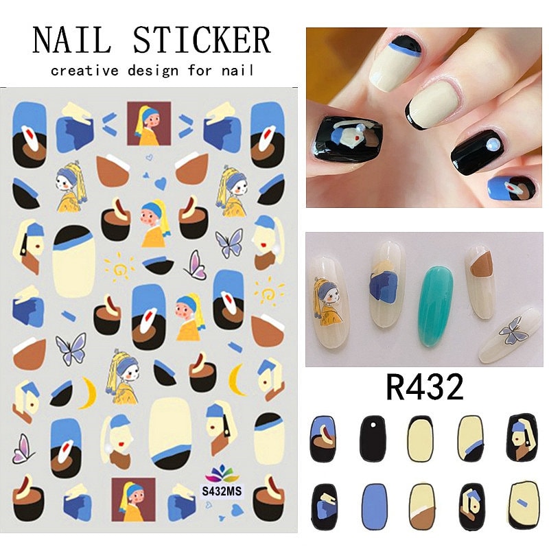 Farm Cat Goose Eggs Garden Nail Art Stickers Pastel Pink Fruit Rainbow ...
