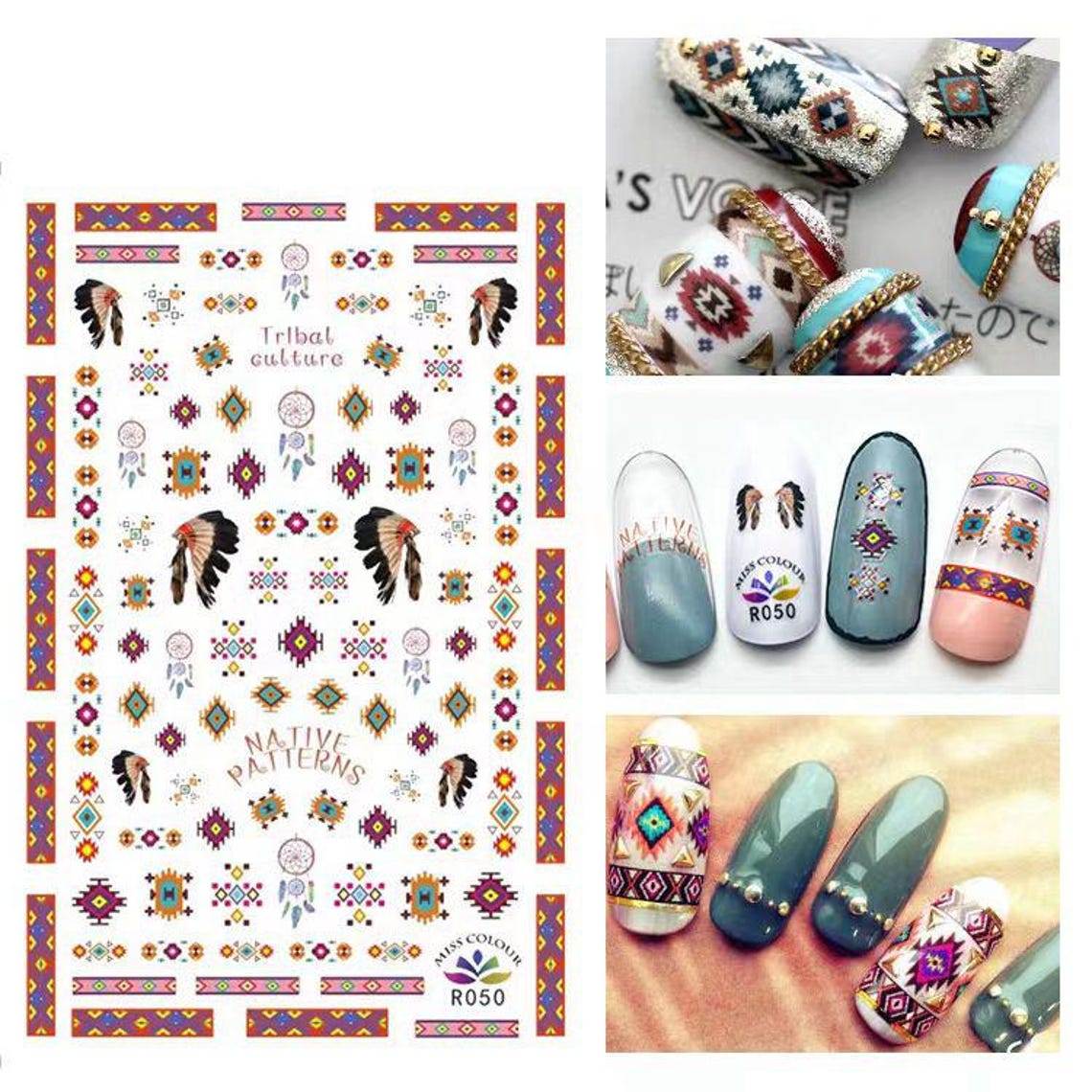 Tribal Native Culture Nail Art Stickers Native American Symbols Tribe ...