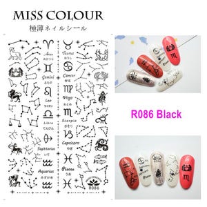 Zodiac Signs 12 Star Sign Nail Art Stickers Star Constellation Galaxy ...