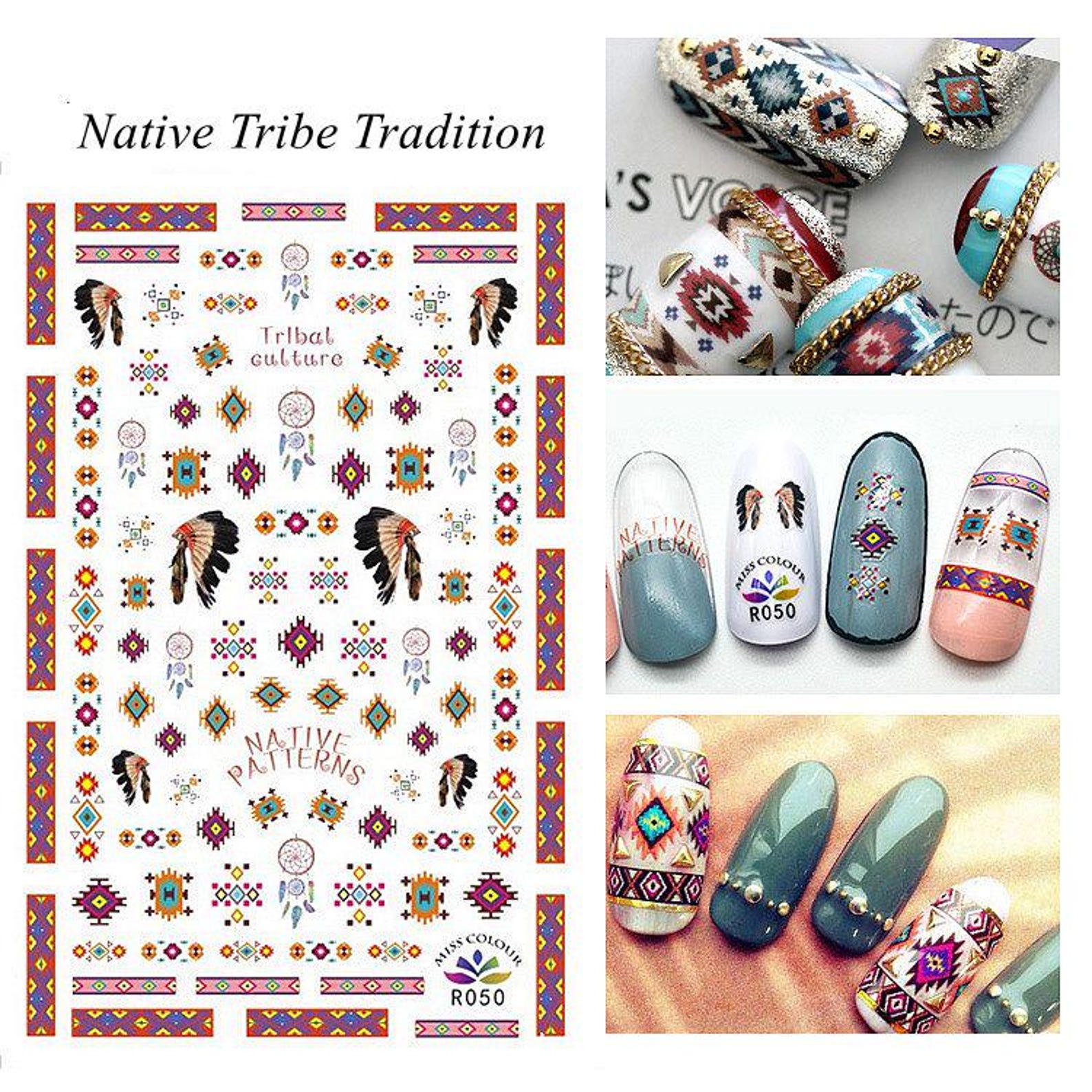 Tribal Native Culture Nail Art Stickers Native American Symbols Tribe ...
