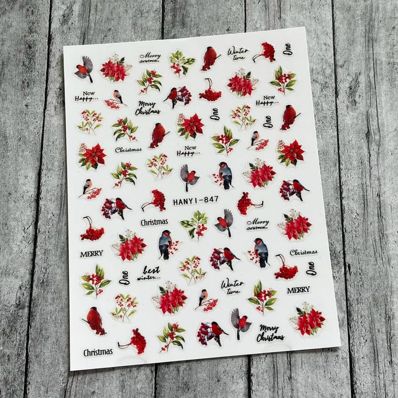 Blue Poinsettia Sticker - Etsy UK