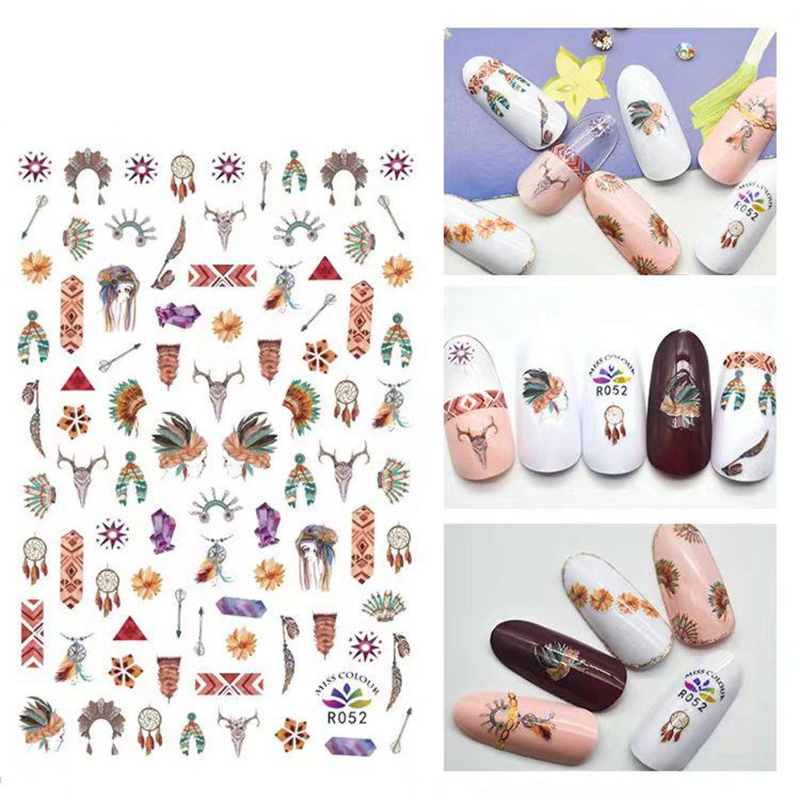 Tribal Native Culture Nail Art Stickers Native American Symbols Tribe ...