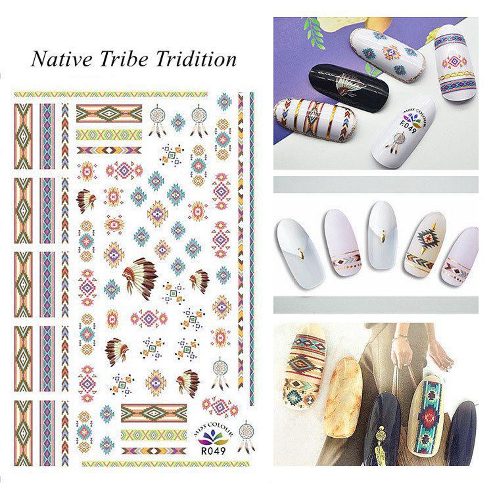 Tribal Native Culture Nail Art Stickers Native American Symbols Tribe ...