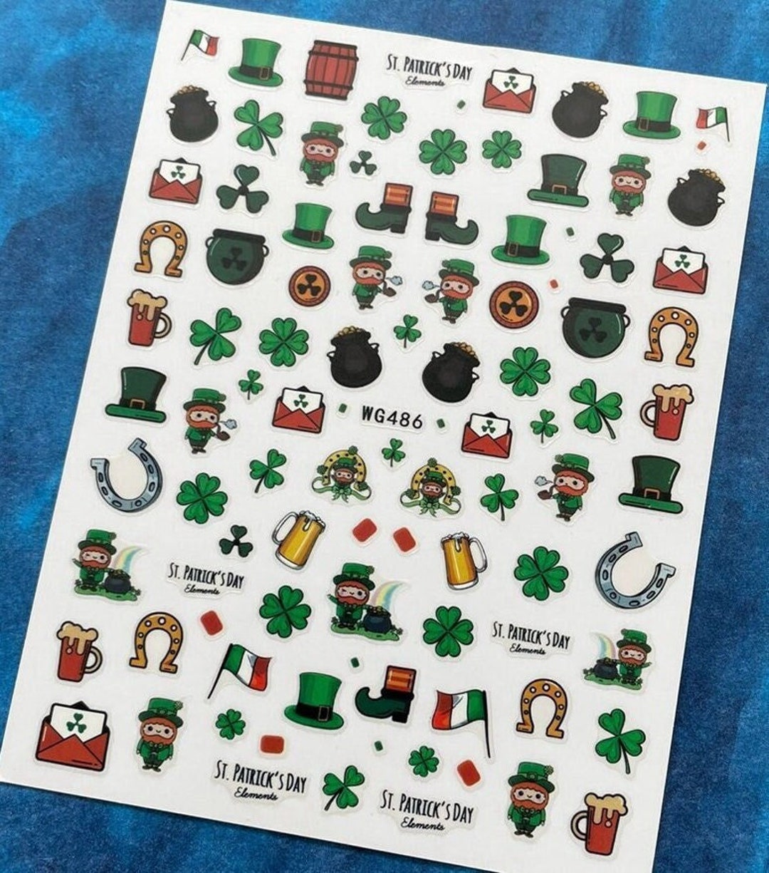 St. Patrick's Day Luck Clover Shamrock Nail Art Stickers Decals Irish ...
