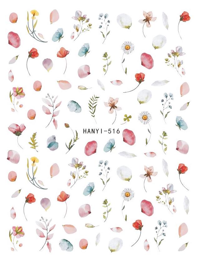 Watercolor Spring Flower Nail Art Stickers Small Pink Purple Floral in ...