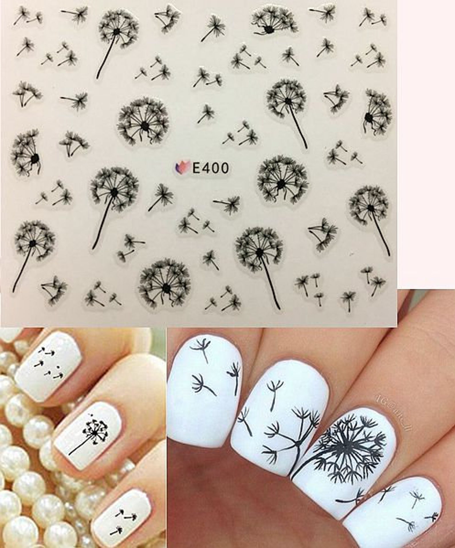 Dandelion Flower Nail Art Stickers Decals Golden Yellow Flowers ...