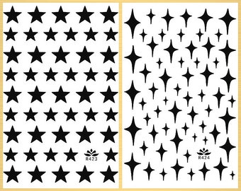 Gold Star Face Stickers - Etsy