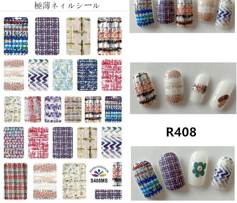 Woven Pattern Wool Print Nail Stickers Coat Textured Fabric Texture ...
