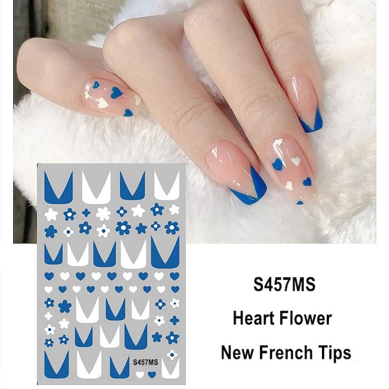 Classic French Tip Manicure Nail Art Stickers White Finger Tips ...