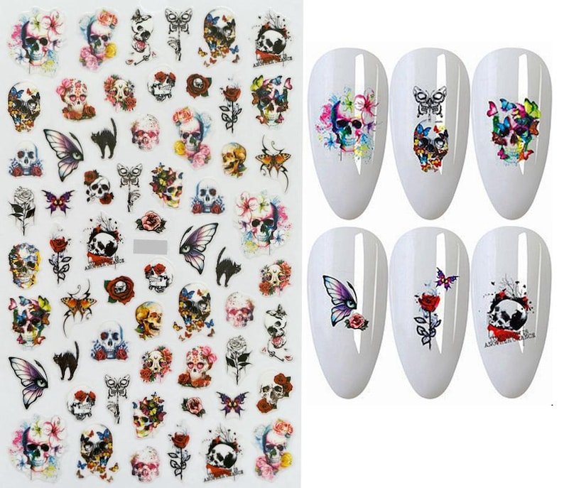 Halloween Harley Quinn Nail Art Stickers Decals Jokers Clowns Monster ...