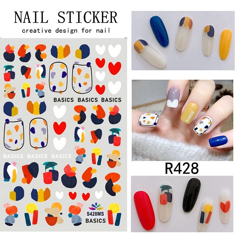 Farm Cat Goose Eggs Garden Nail Art Stickers Pastel Pink Fruit Rainbow ...