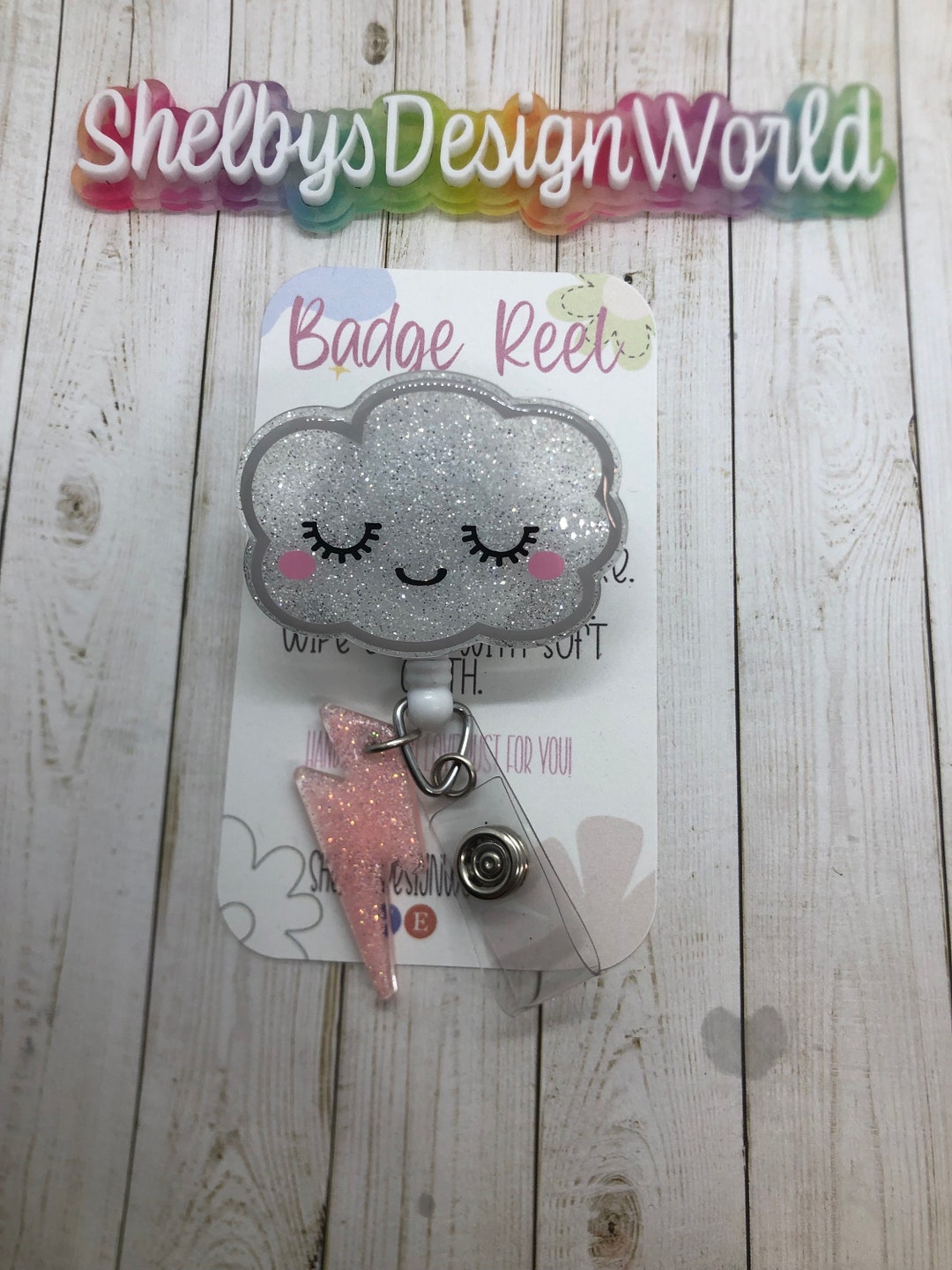 Cute Cloud Badge Reel - Etsy
