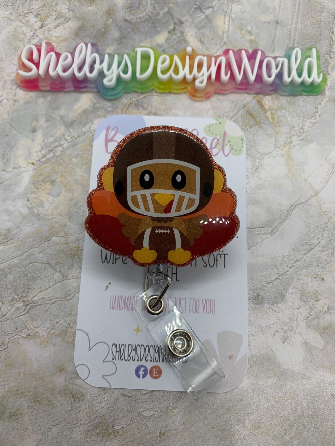 Football Turkey Badge Reel - Etsy
