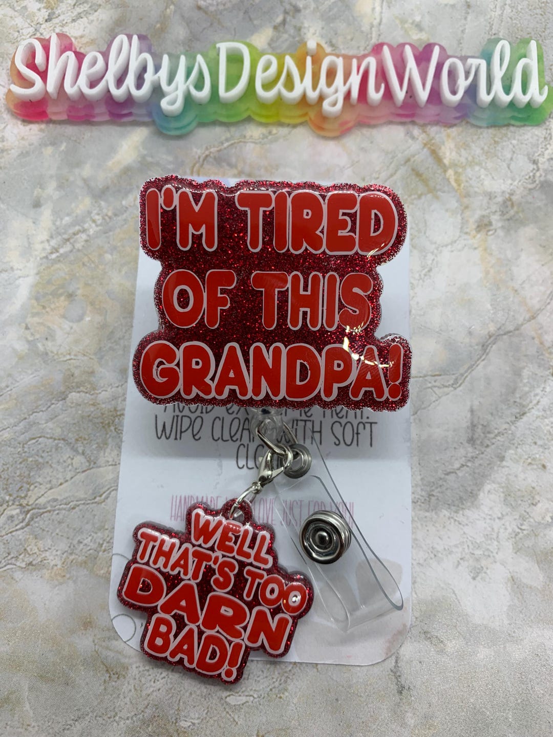 I’m Tired Grandpa Badge Reel - Etsy