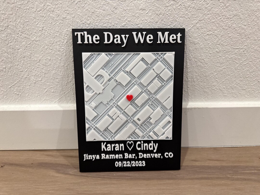 Where We Met Map, Personalized, 3D Print - Etsy