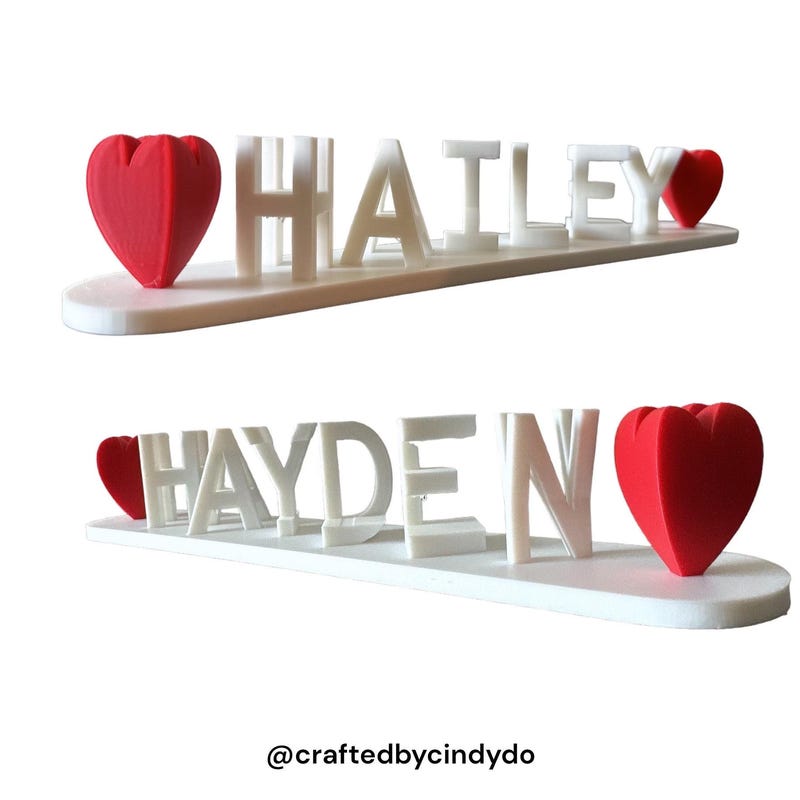 Valentines 3d Print Name - Etsy