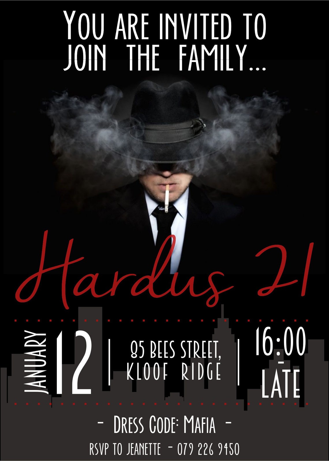 Mafia Birthday Invitation Printable Birthday Invitation | Etsy