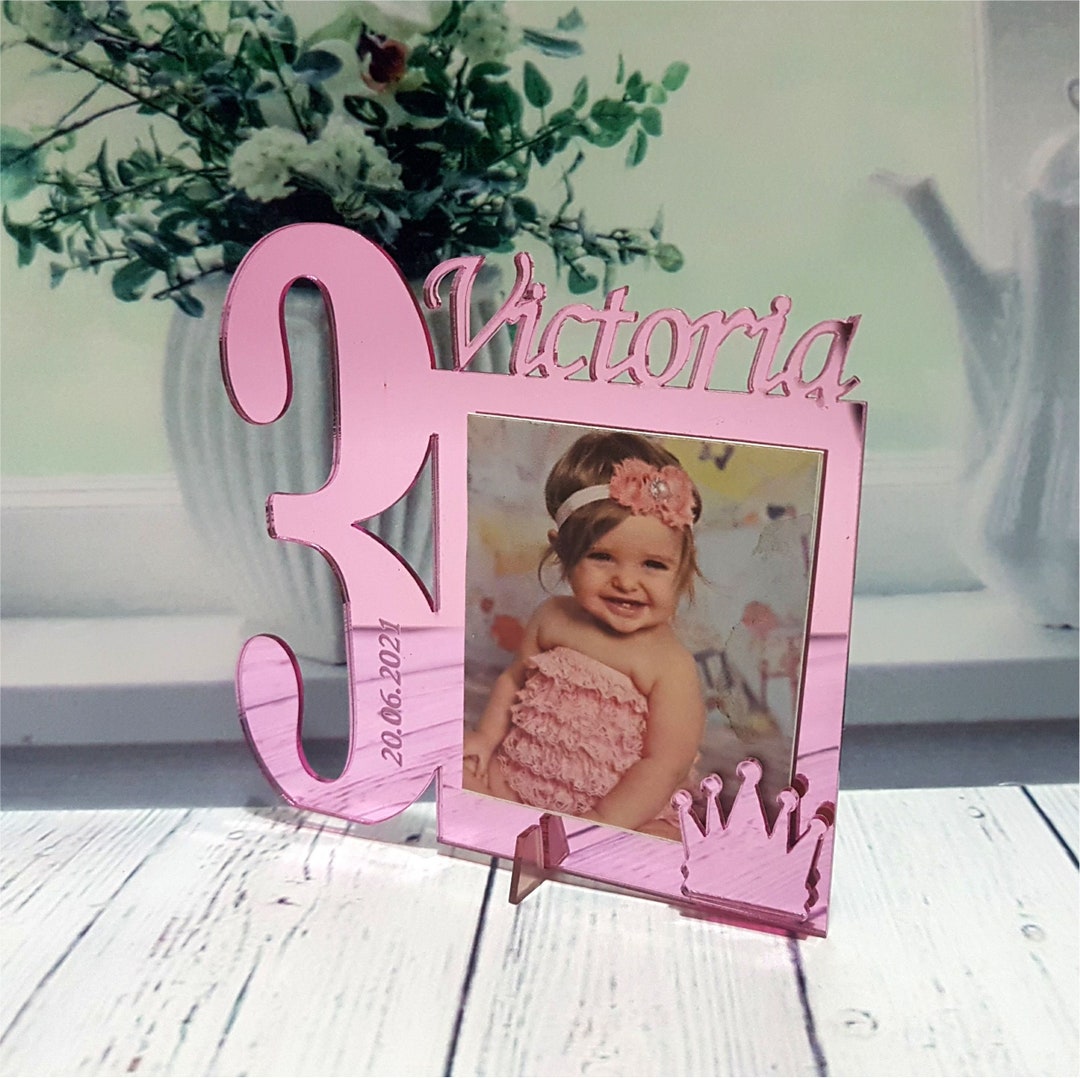 20 Pcs. Pink, Personalized Birthday Photo Favors, Custom Photo Frame ...