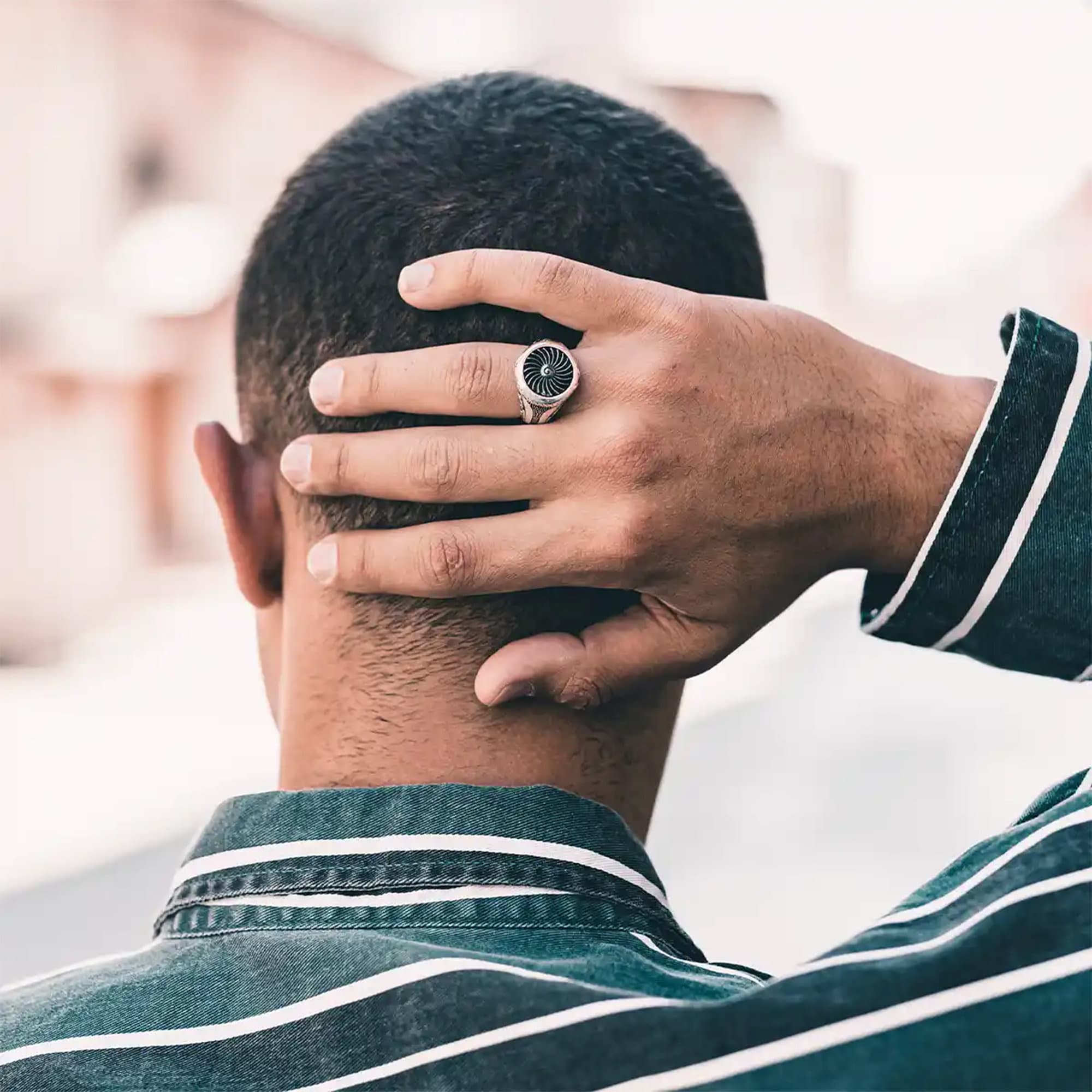 Men's Sterling Silver Aviator Signet Ring Aviator Ring Silver Gift Ring ...