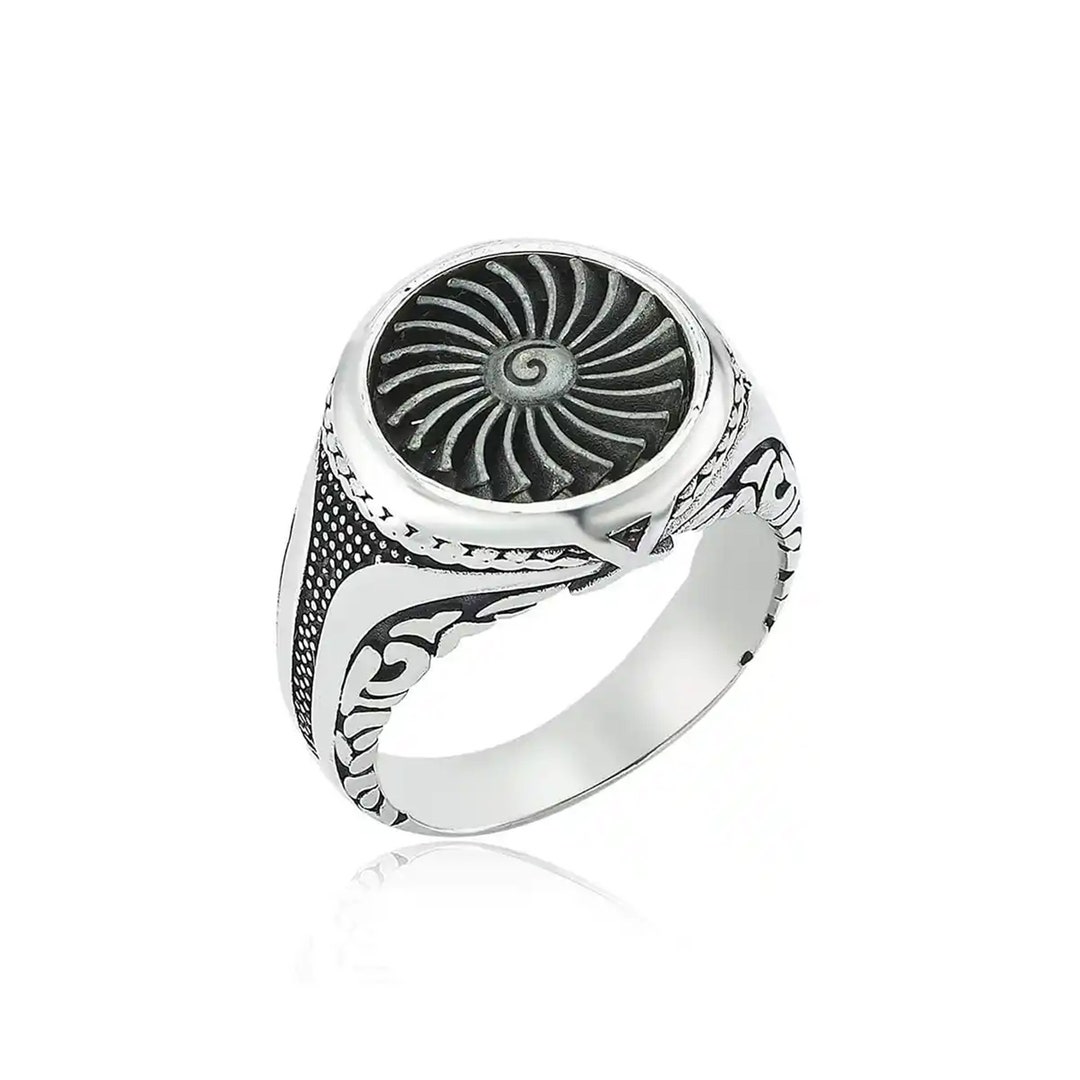 Men's Sterling Silver Aviator Signet Ring | Aviator Ring | Silver Gift ...