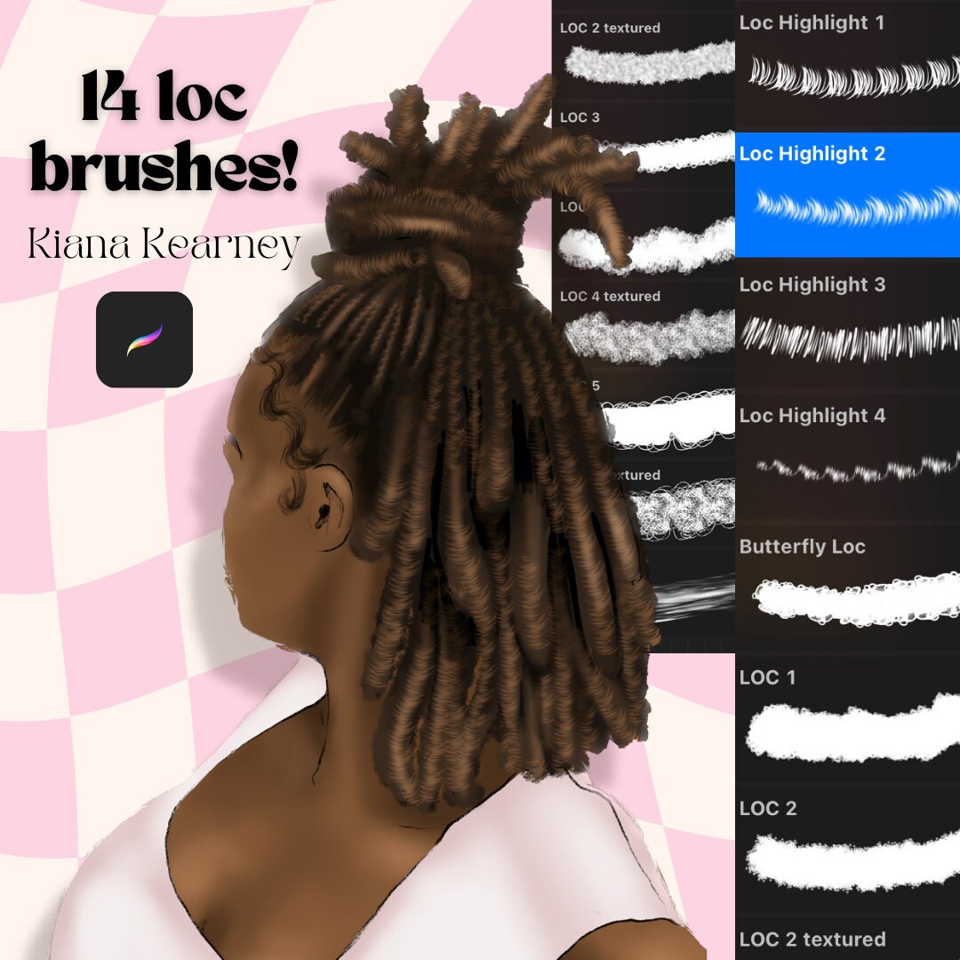 Procreate Loc Brush Set Natural Hair Brushes Procreate Black Girl ...