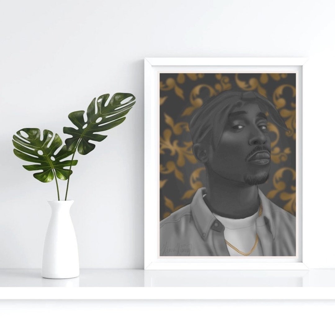 Tupac Wall Art Tupac Shakur Poster Black Art - Etsy