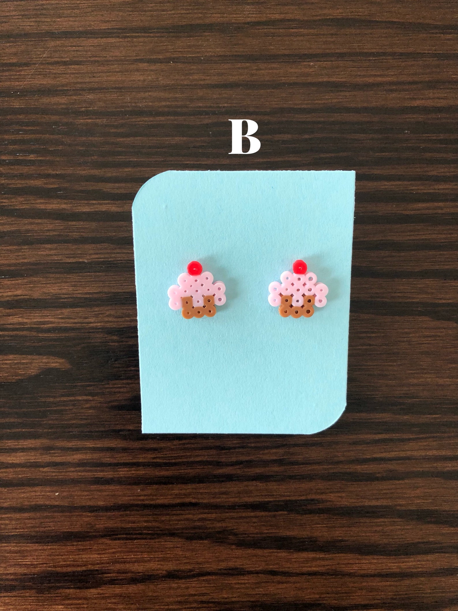 Cupcake Mini Perler Bead Earrings - Etsy