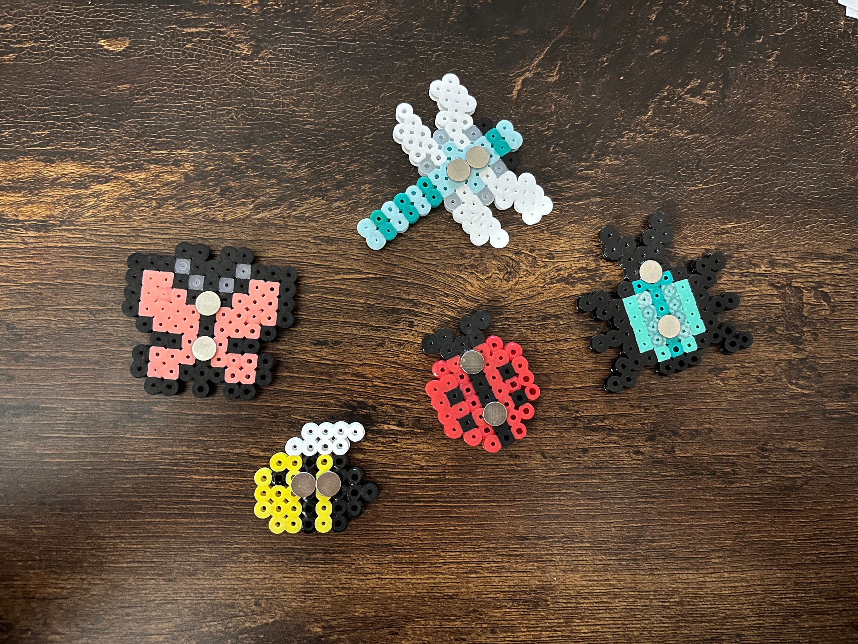 Insect Perler Bead Magnets Dragonfly, Ladybug, Bumblebee, Beetle ...