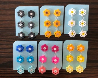 Ice & Fire Flower Mini Perler/artkal Bead Dangle Earrings Free Shipping ...