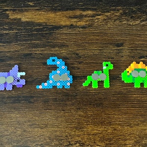 Mini Perler Bead Dinosaur Refrigerator Magnets Set - Etsy