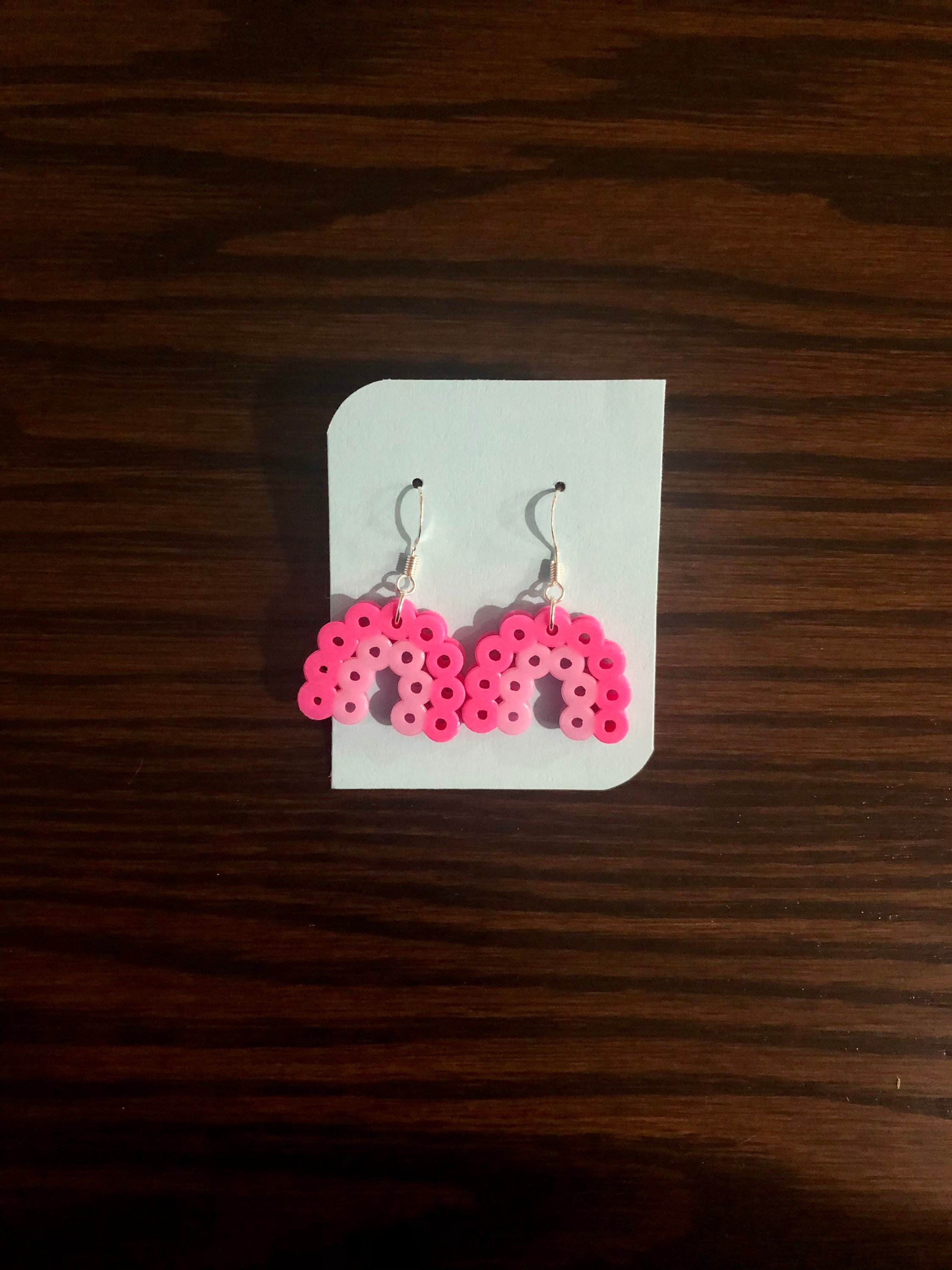 Rainbow Dangle Perler Bead Earrings Etsy