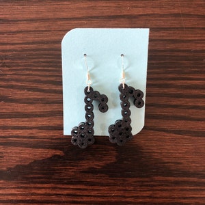 Music Eighth-note Black Dangle Perler Bead Earrings - Etsy