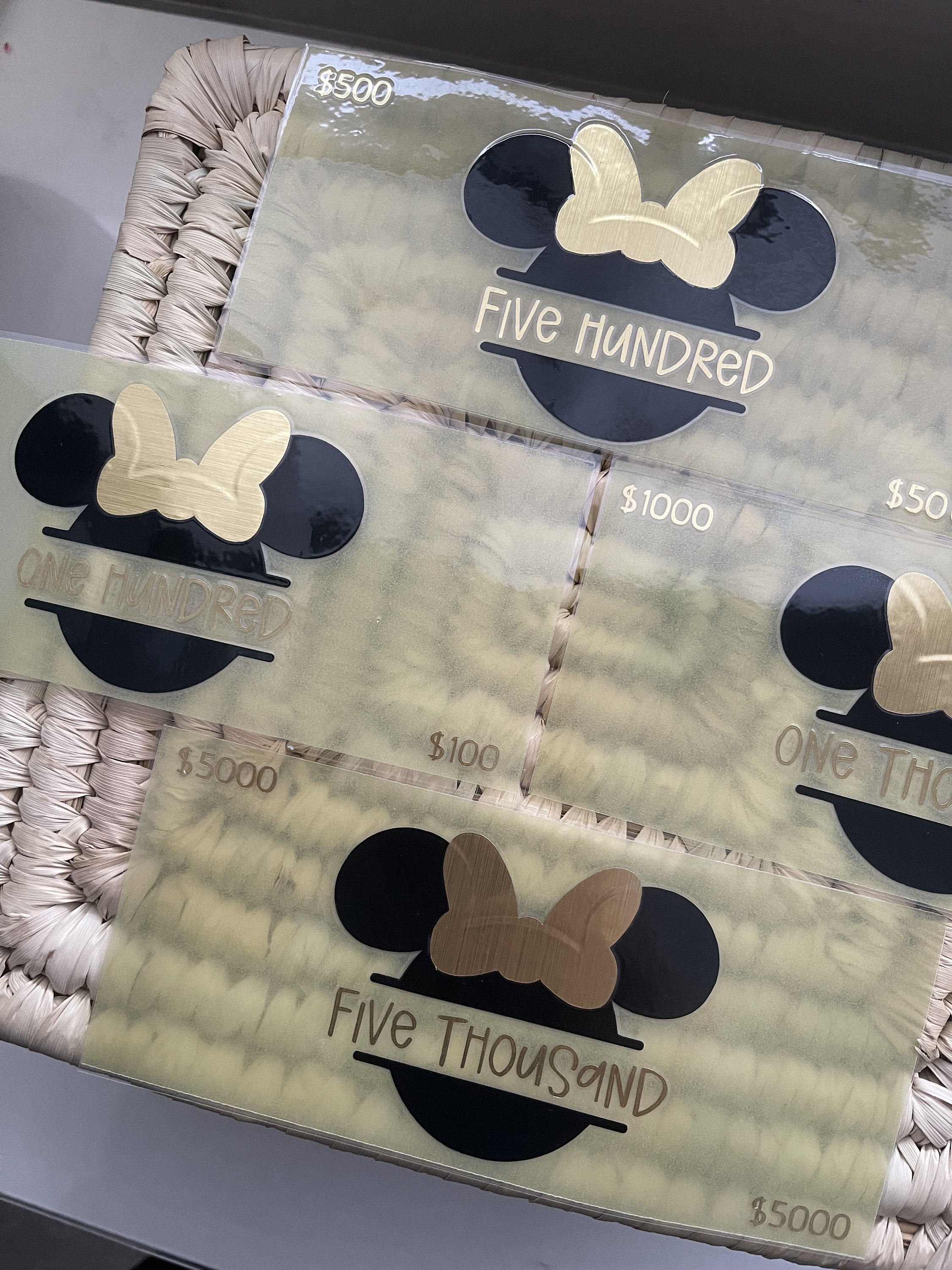 Minnie Mouse Cash Placeholder (1) |laminated | Any Denomination | Dave ...