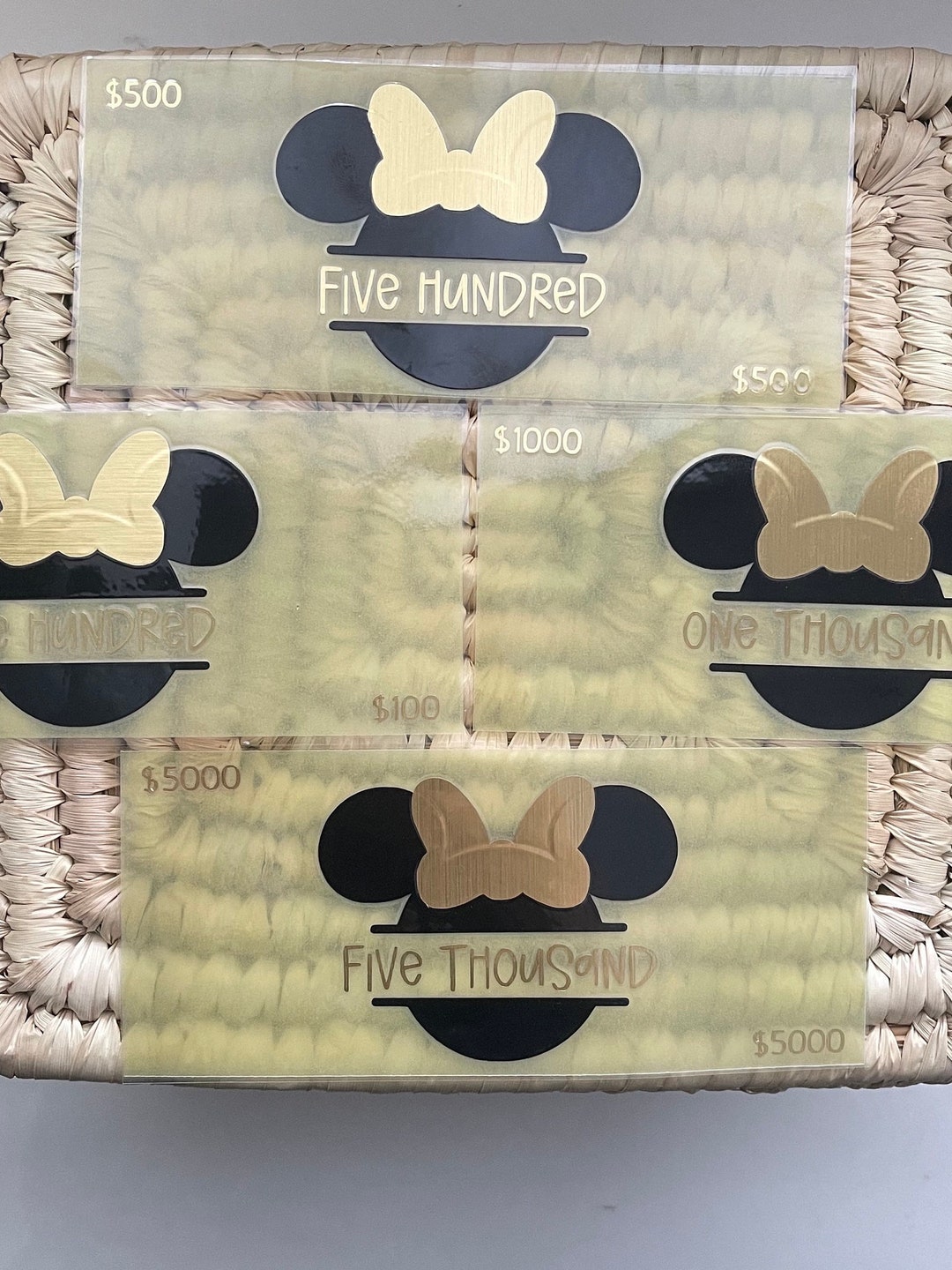 Minnie Mouse Cash Placeholder (1) |laminated | Any Denomination | Dave ...