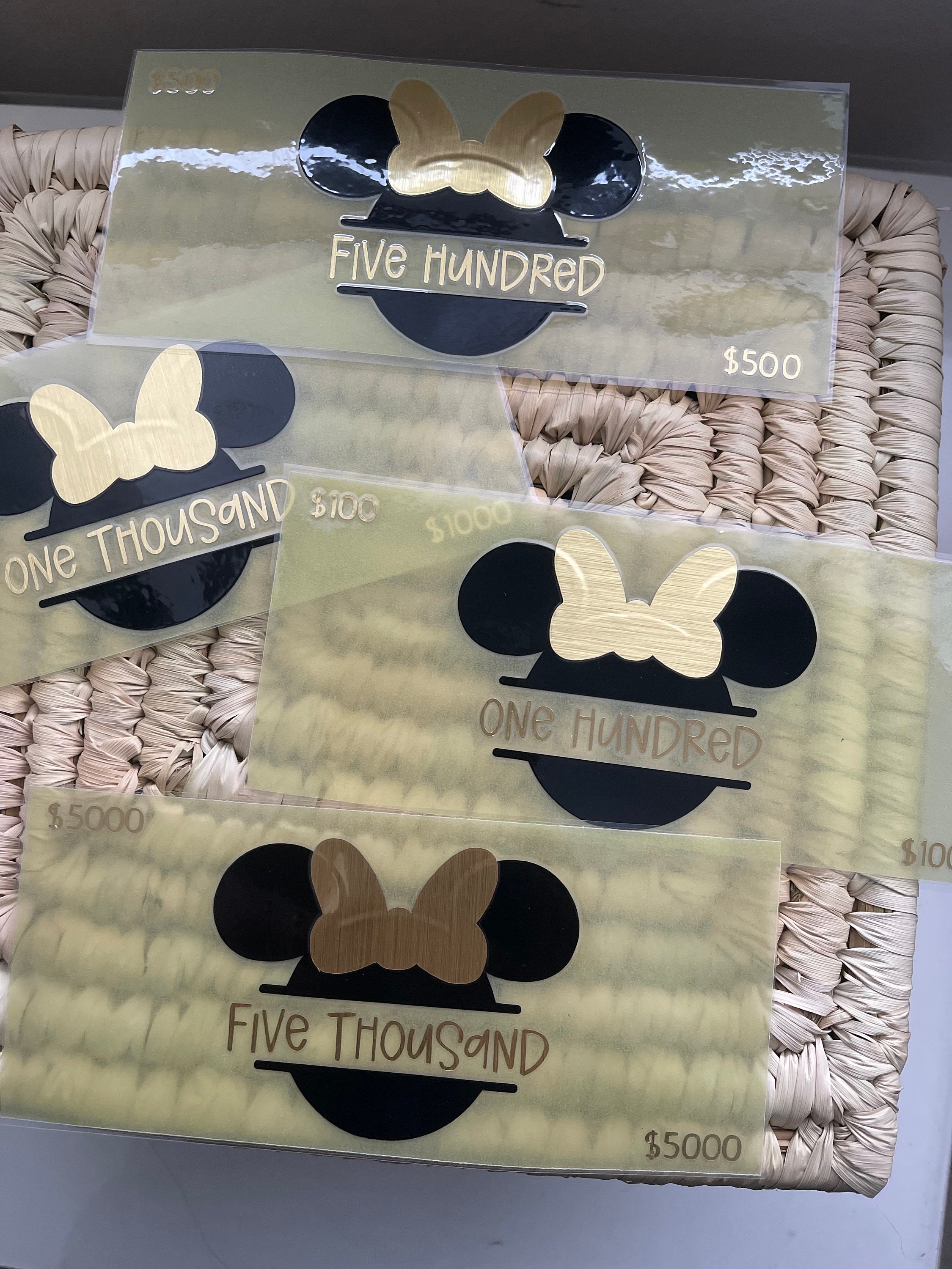 Minnie Mouse Cash Placeholder (1) |laminated | Any Denomination | Dave ...