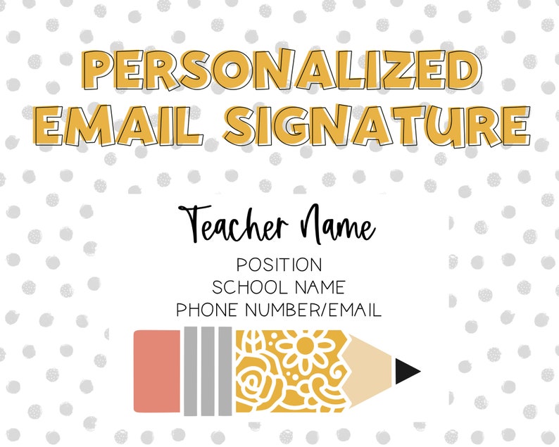 Custom Pencil Teacher Email Signature - Etsy