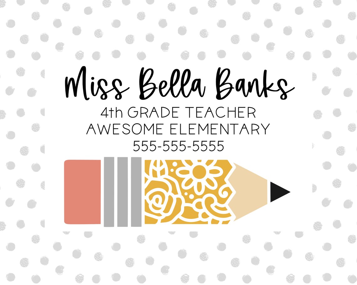 Custom Pencil Teacher Email Signature - Etsy