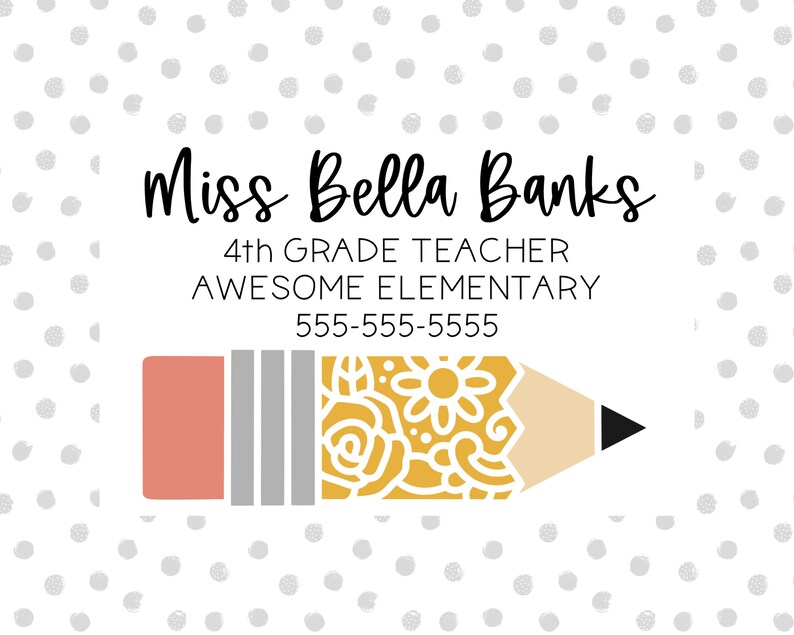 Custom Pencil Teacher Email Signature - Etsy