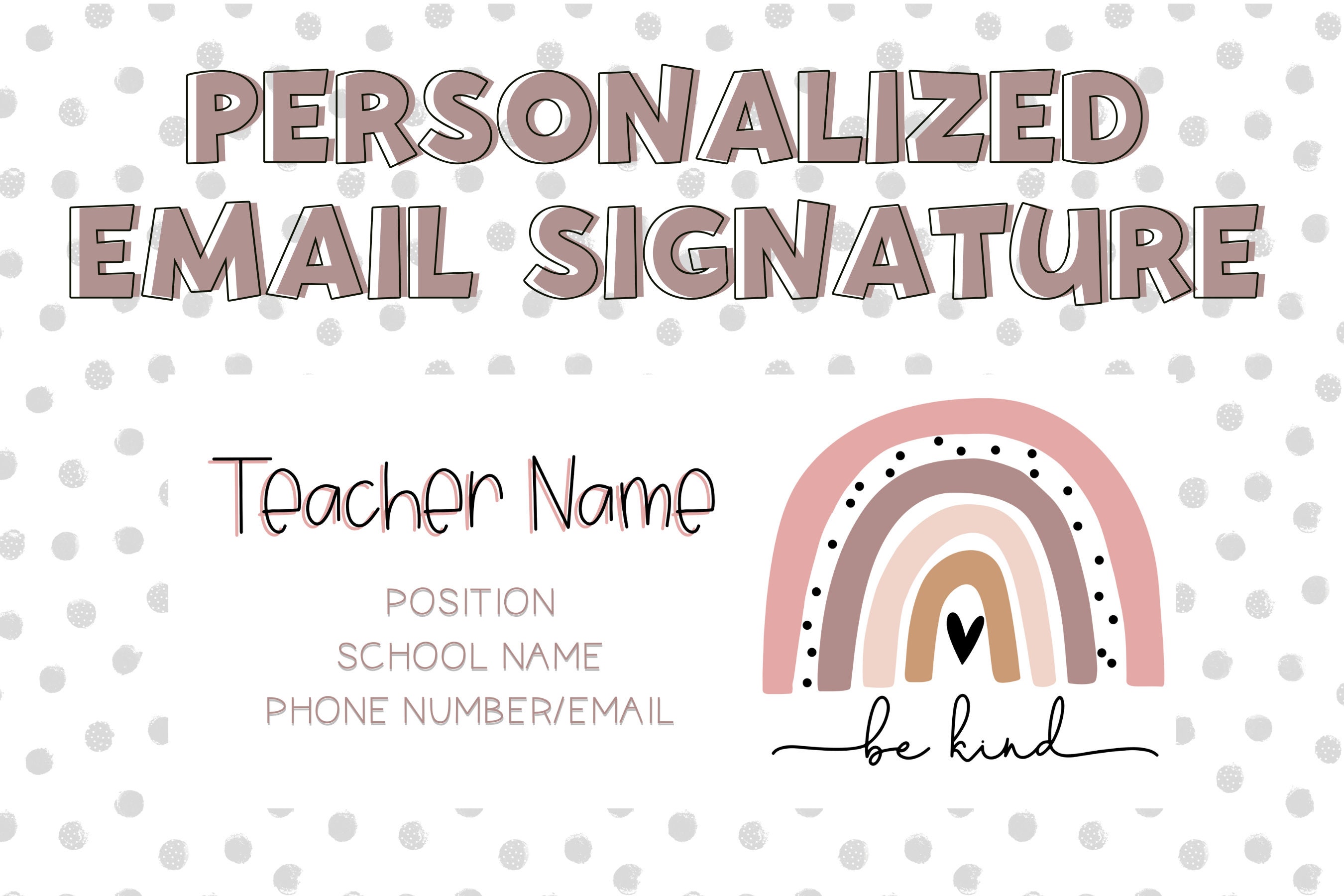 Custom Boho Teacher Email Signature - Etsy