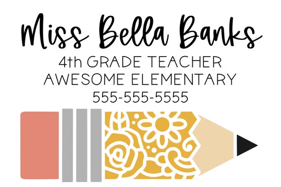 Custom Pencil Teacher Email Signature - Etsy