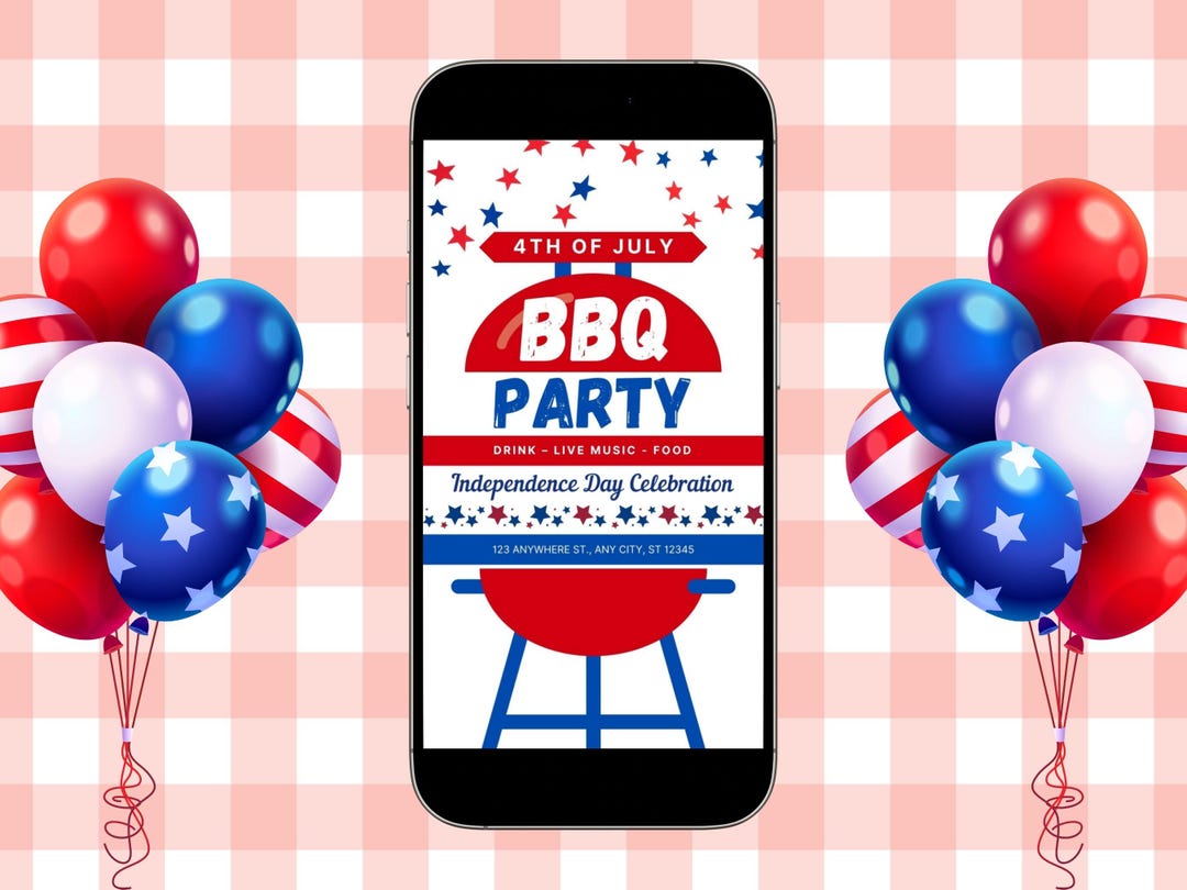 Template Digital Invite - Independence Day Celebration, 4th of July BBQ ...