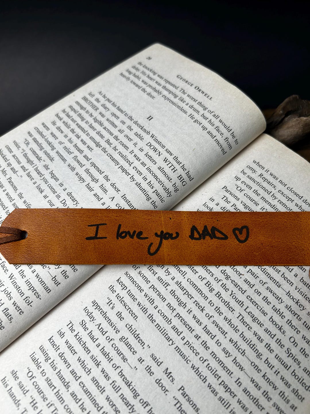 Handwriting Phrases Laser Engraved Leather Bookmark Gift for Her ...