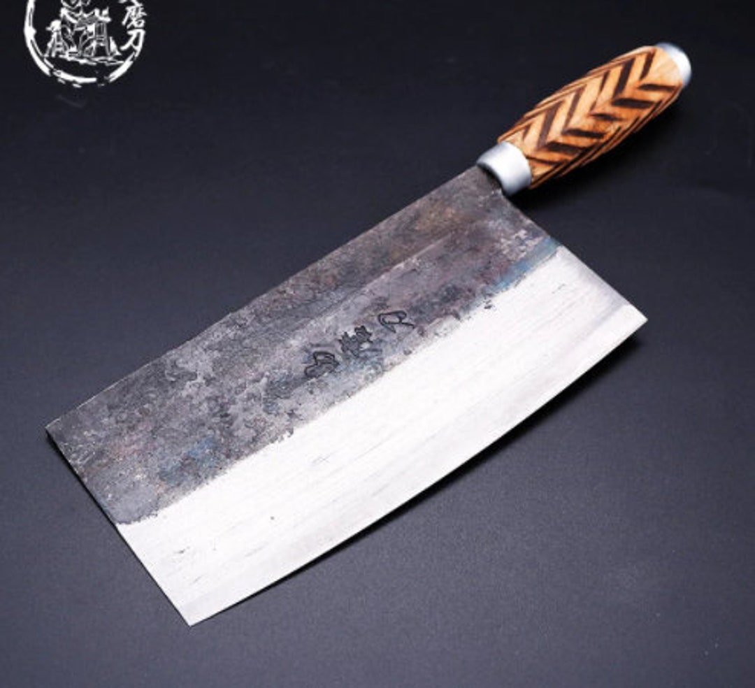 Handmade Forged Cleaver Slicing Knife Wooden Handle - Etsy